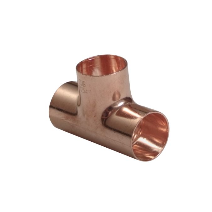 End Feed 35mm Tee - Orange Heating Supplies