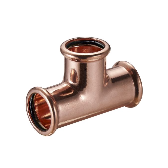 M-Press Copper 42mm Equal Tee - Orange Heating Supplies