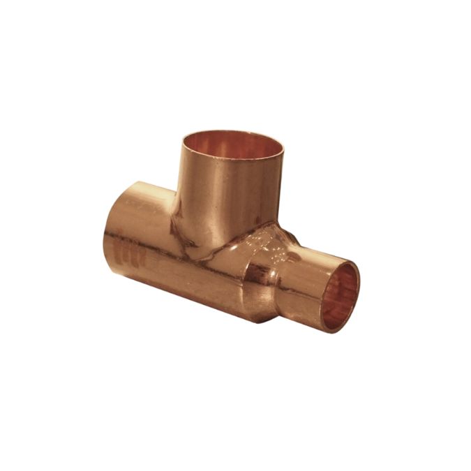 End Feed 35mm x 15mm x 35mm Reducing Tee - Orange Heating Supplies