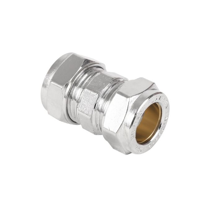 15mm Coupling Compression Chrome - Orange Heating Supplies